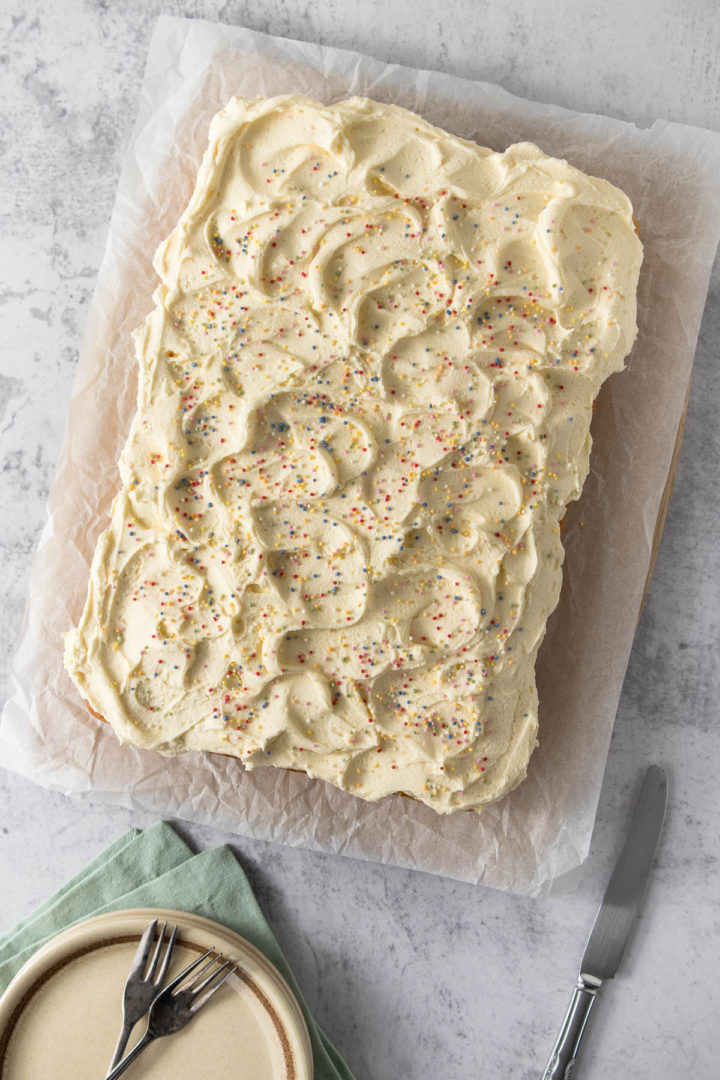 Easy Vanilla Tray Bake - Salty Ginger